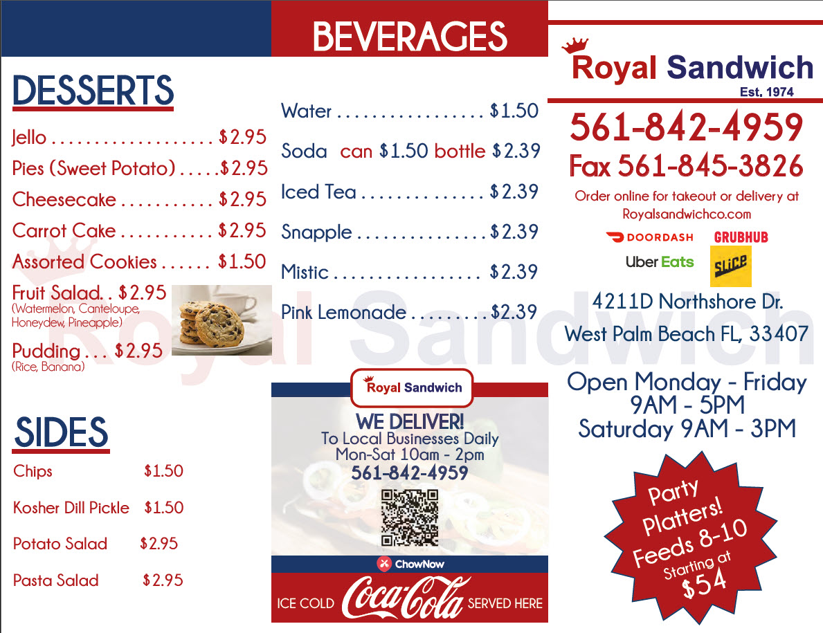 Menu - Royal Sandwich