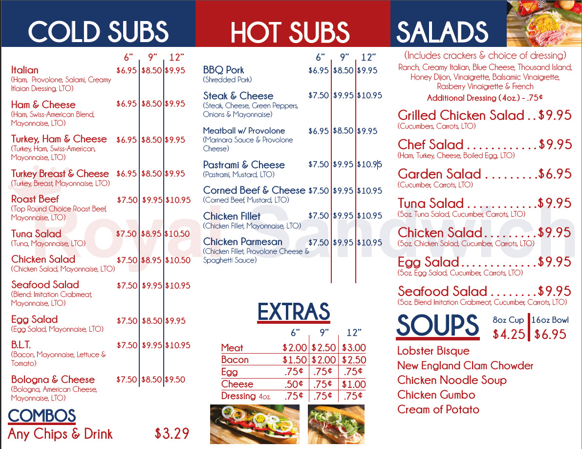 Menu - Royal Sandwich